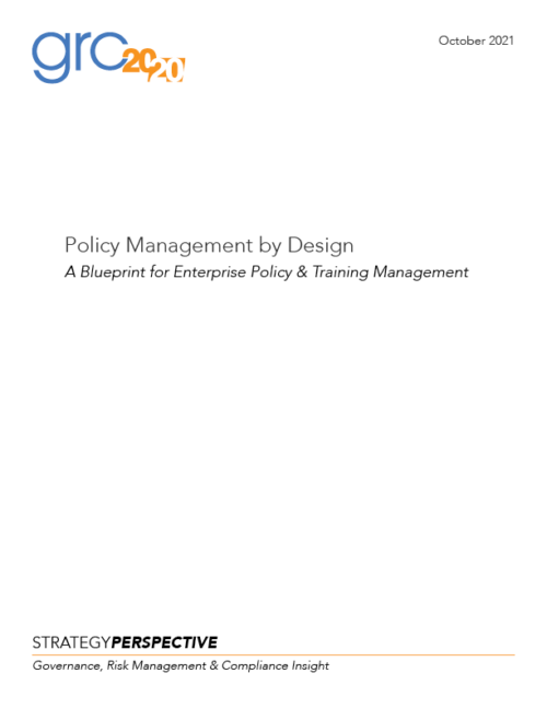 Policy & Training Management by Design | GRC 20/20 Research, LLC